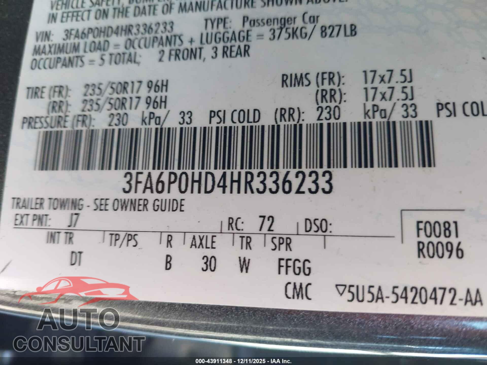 2017 FORD Fusion SE GAS - 3FA6P0HD4HR336233